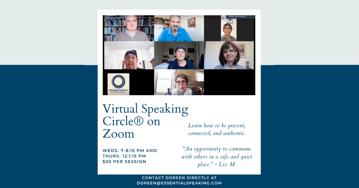 Virtual Speaking Circle® on Zoom! - Dr Doreen Downing